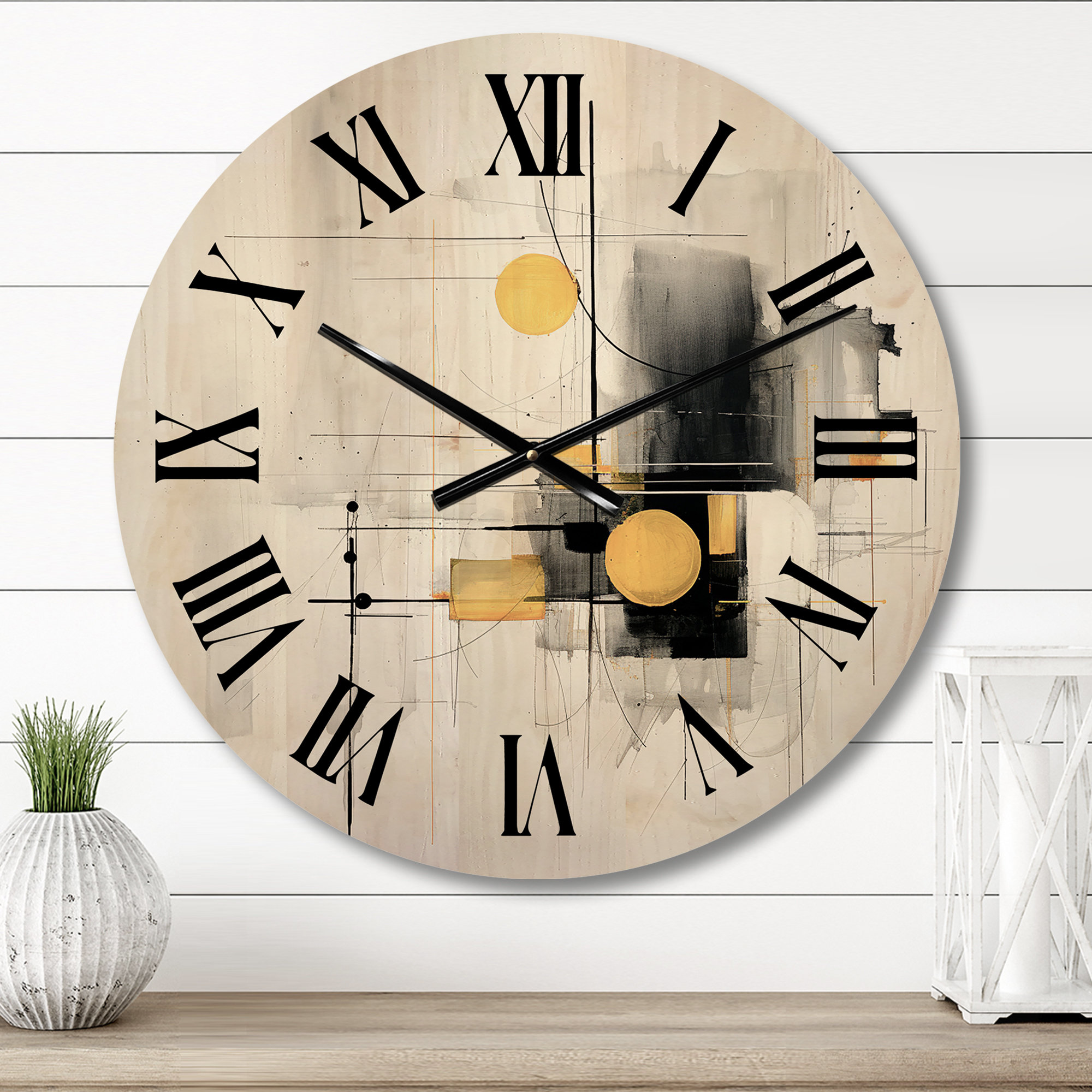 East Urban Home Grey Yellow Minimalism Purity of Form IV - Abstract ...