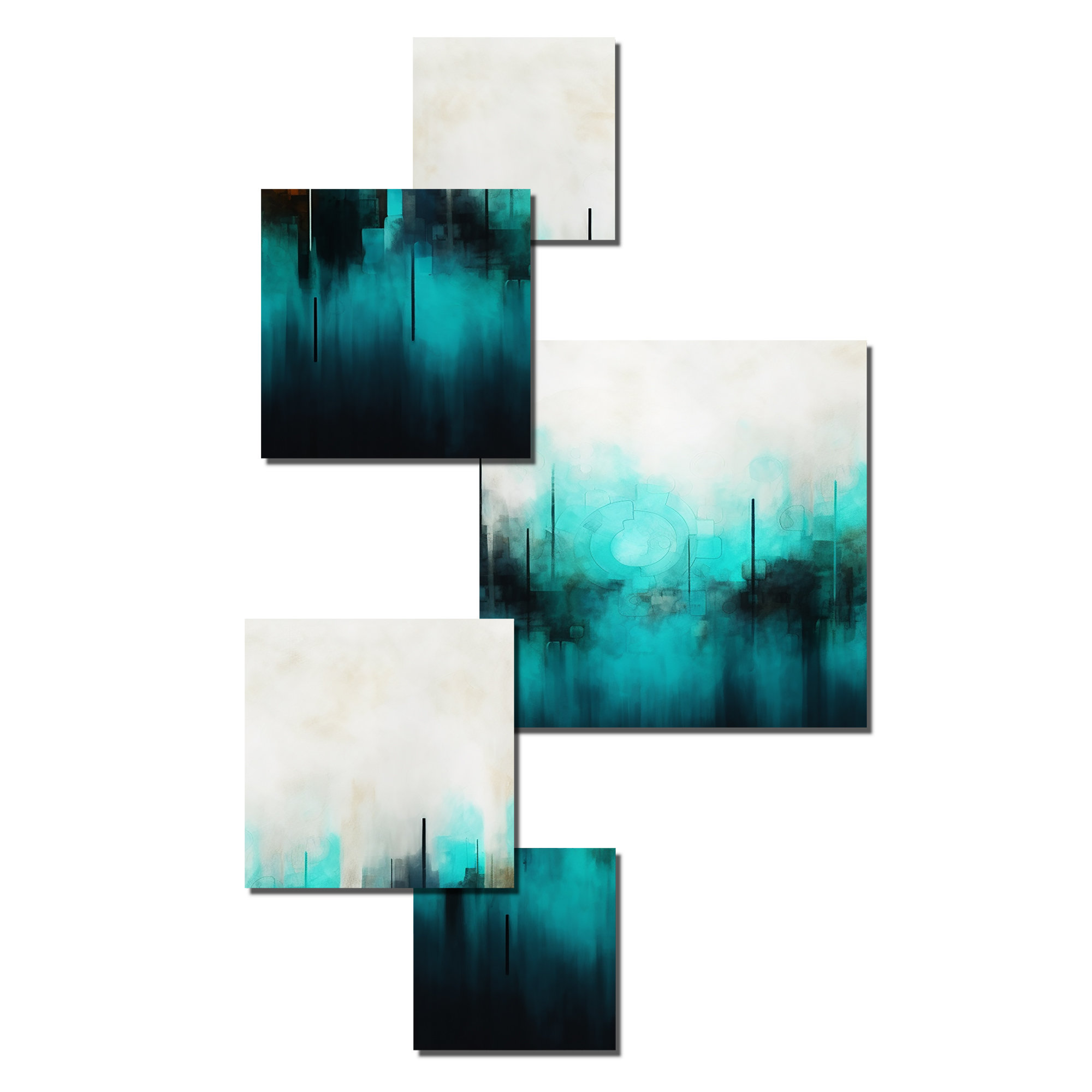 Ivy Bronx Blue And Black Ripple Abstract Medley II - Abstract Square ...