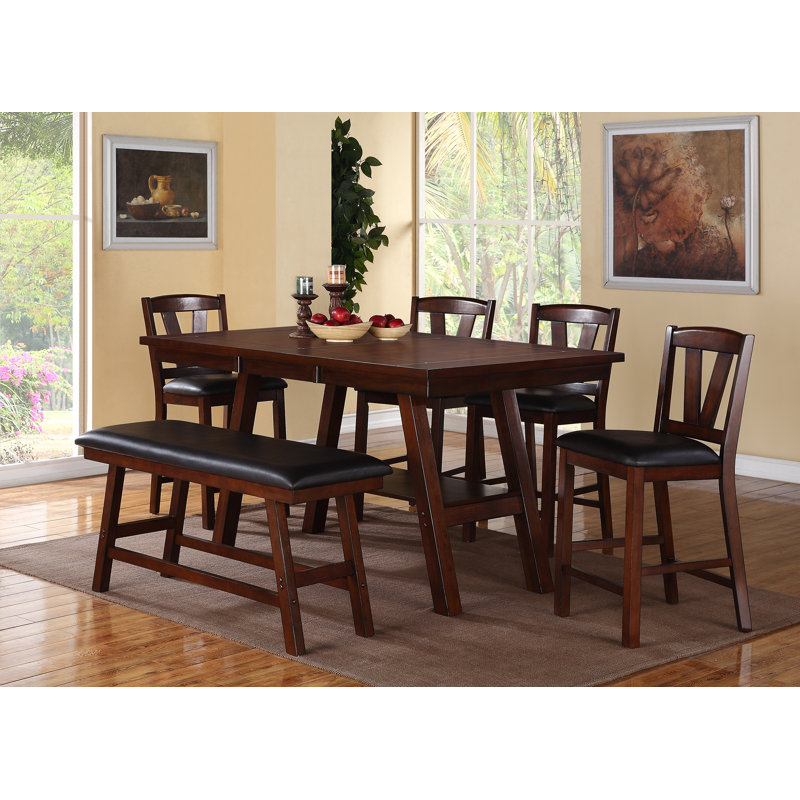 George Oliver Rectangular Counter Height Table with Storage | Wayfair