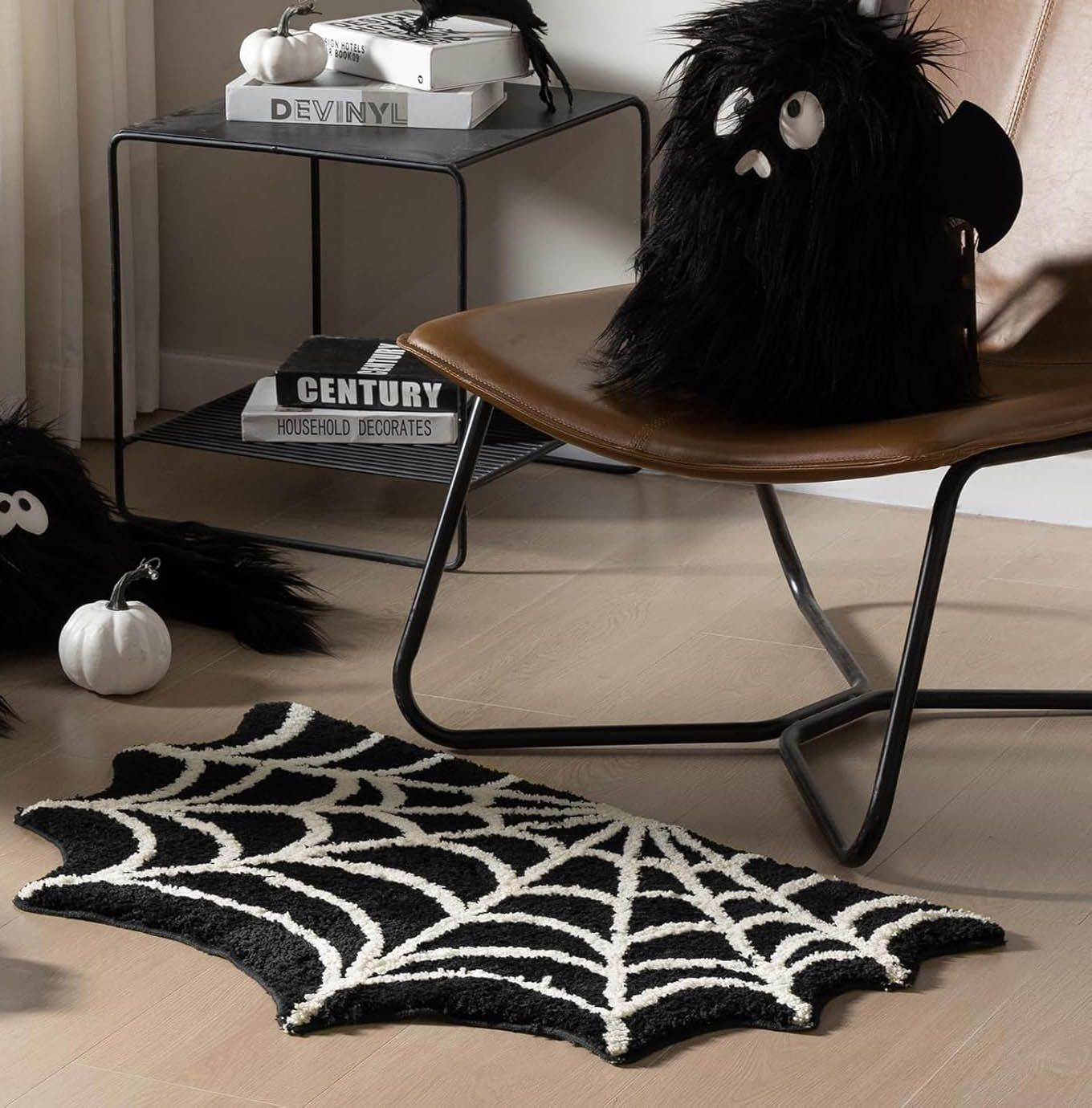 Mercer41 Spider Web Halloween Area Rug Spooky Gothic Mat Non-Slip ...