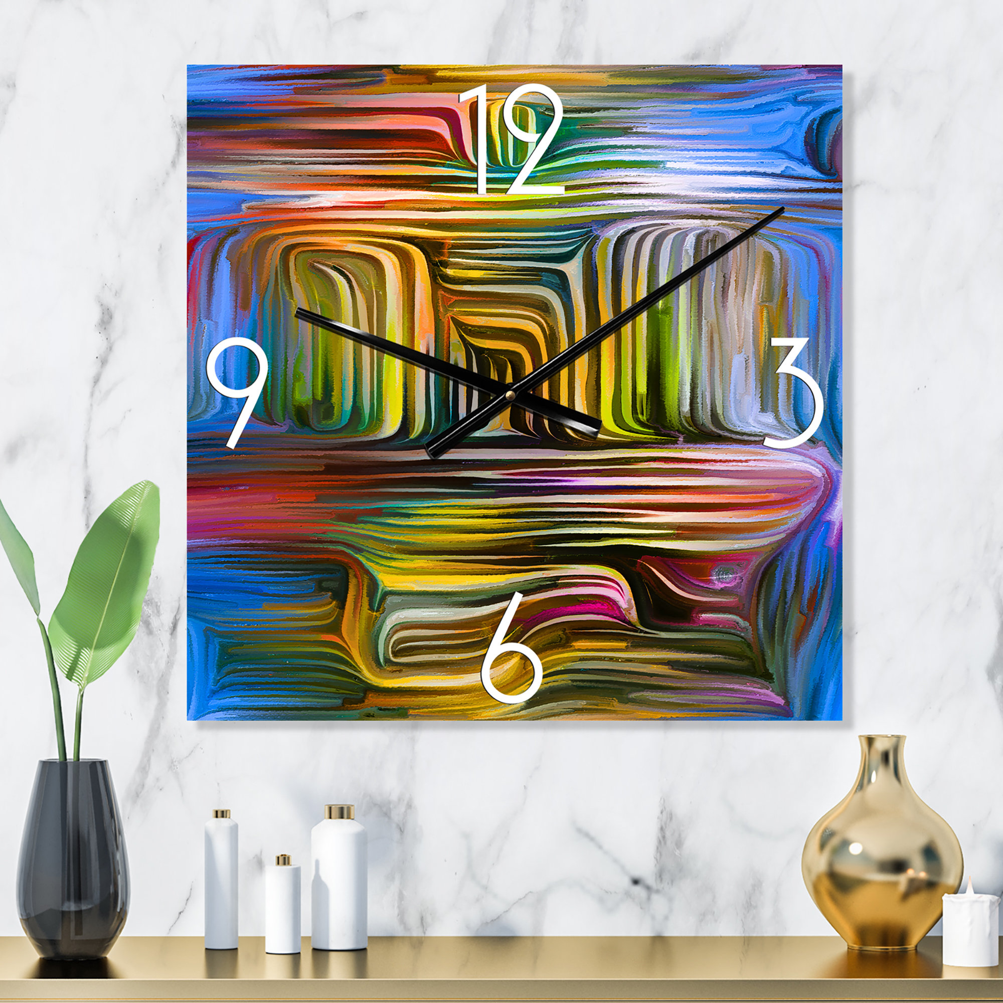 East Urban Home Colour Fusion VIII - Modern Wall Clock | Wayfair
