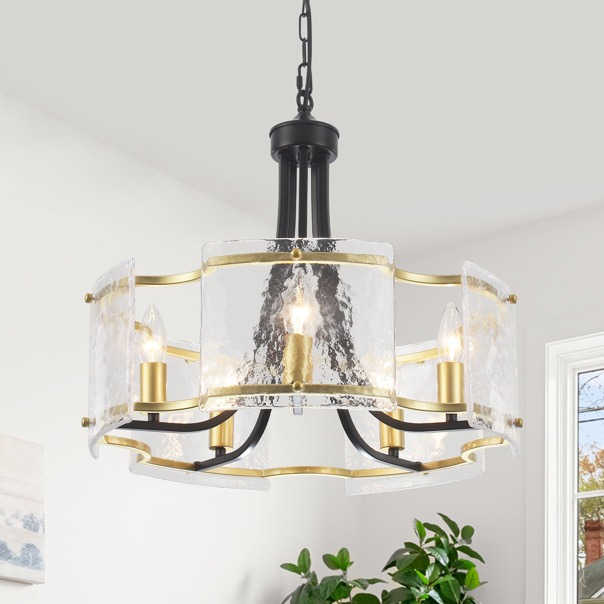 Lark Manor™ Hanshelmut 5 - Light 18.9" Dimmable Modern Drum Glass ...