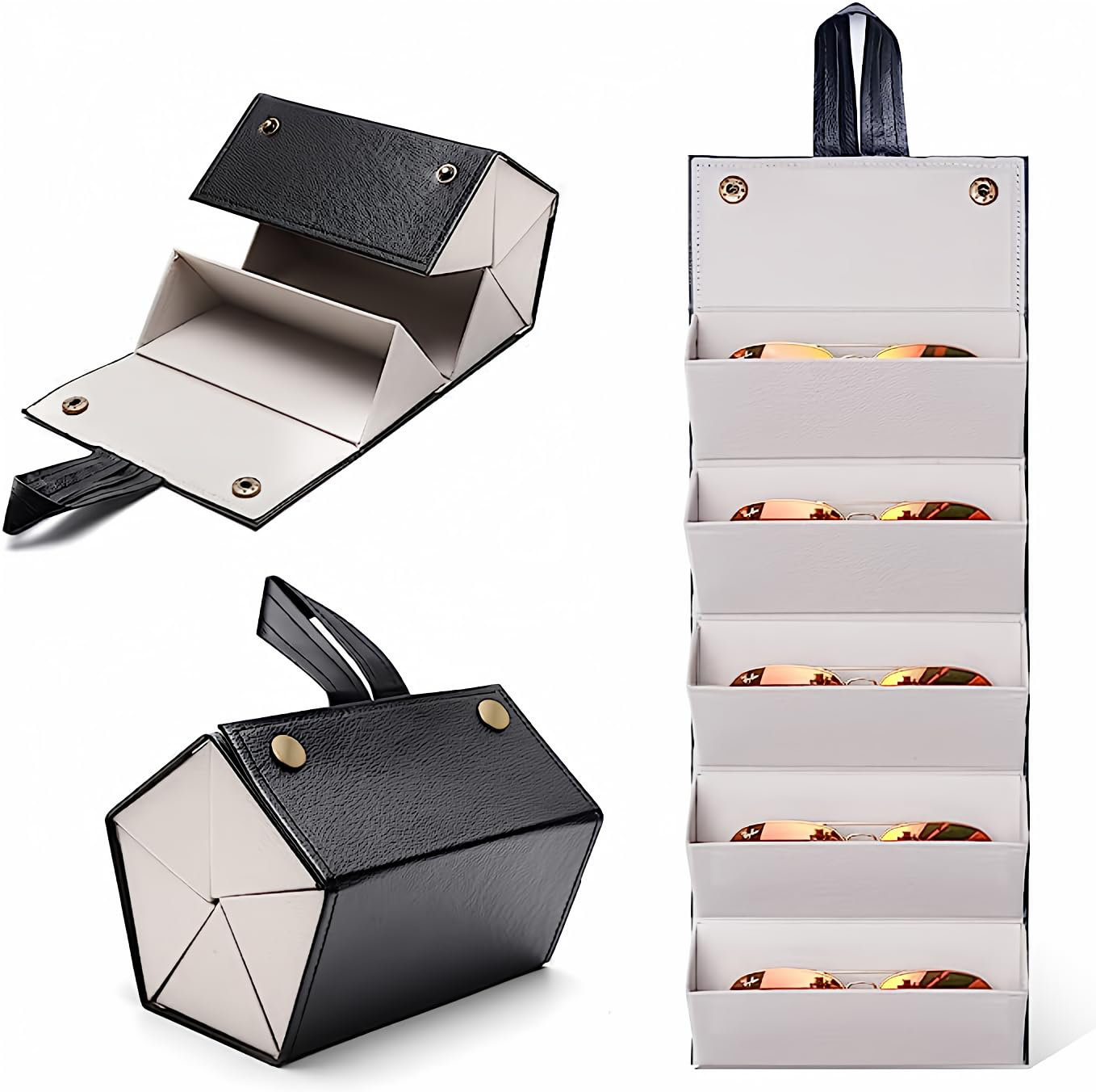 Latitude Run® Travel Sunglasses Organizer, Premium Sunglass Travel Case ...