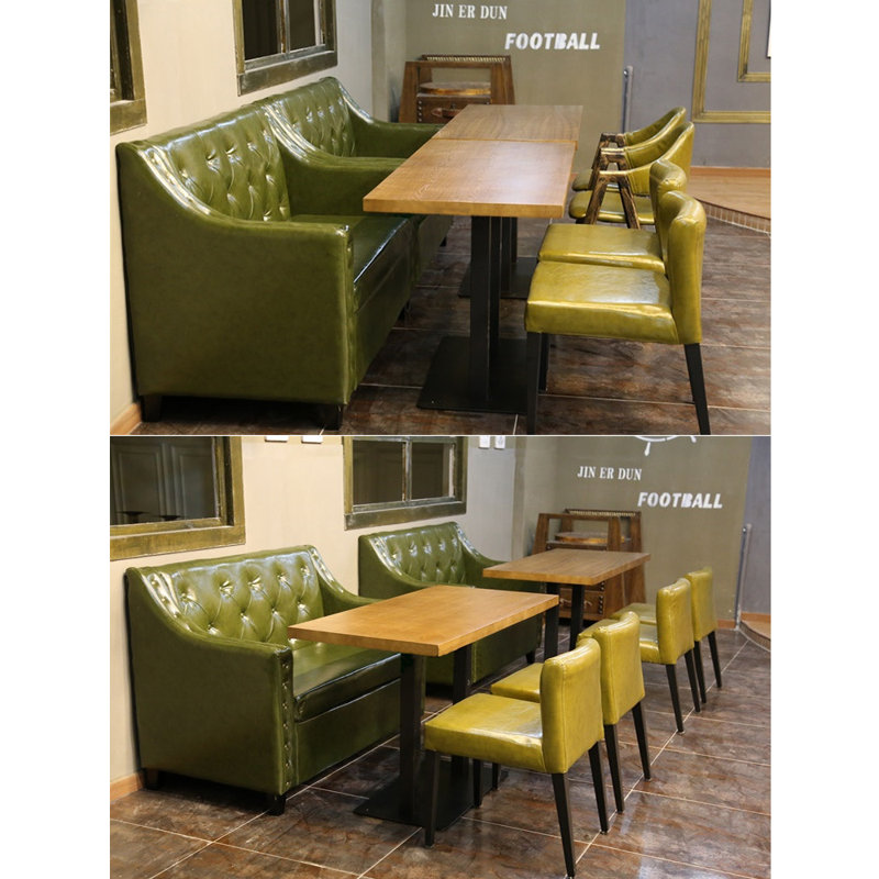 Visual card holder American Retro Cafe Restaurant Green Benches Faux ...