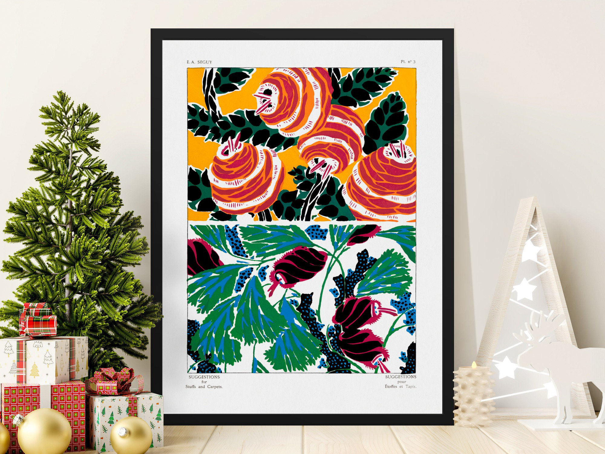 Brayden Studio Fruits and Carpets Design Illustration Art Framed Poster ...