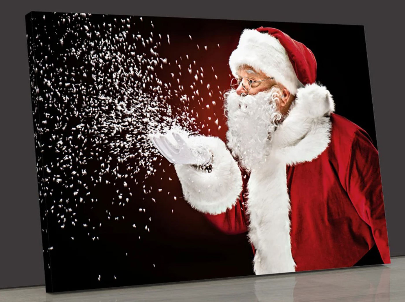 The Holiday Aisle® Santa Claus Blowing Snowflake - Wrapped Canvas Print ...