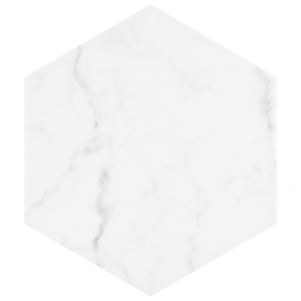 Merola Tile Classico Carrara 7" x 8" Porcelain Marble Look Wall & Floor ...