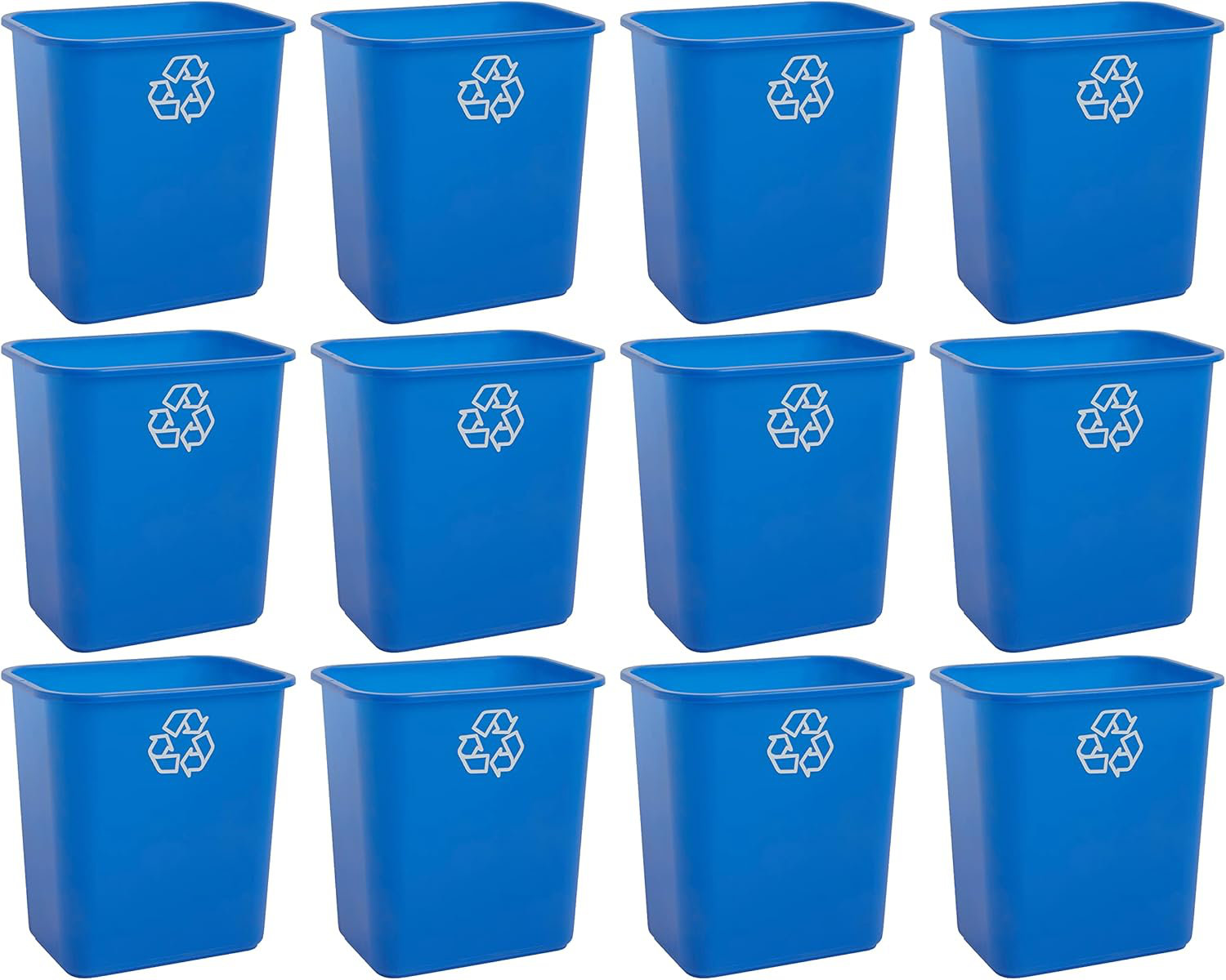United Solutions Space Saving Recycling Bin, 7 Gal, 12 Pack, Recycle ...