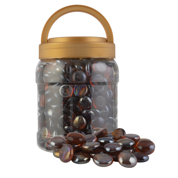 Pure Garden Container of Fire Pit Glass Rocks - 3/4-Inch Glass Marbles ...