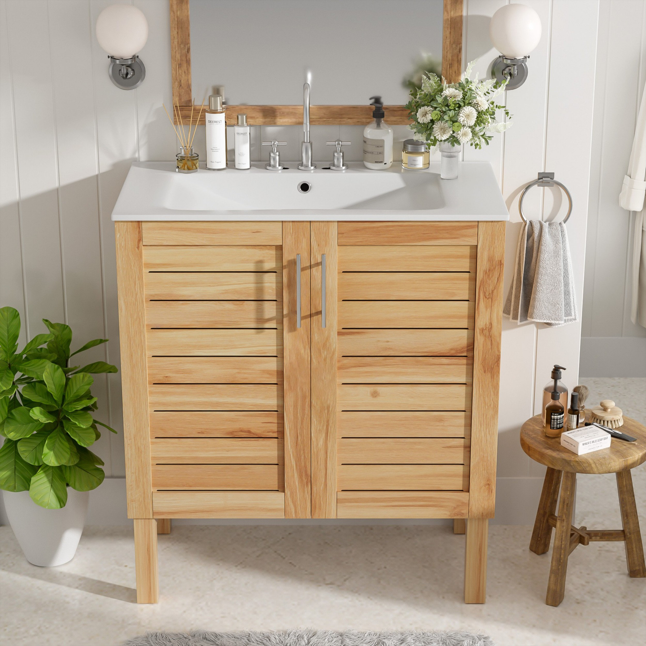 Union Rustic 30"Mid-Century Bathroom Vanity with Ceramic Sink - Wayfair ...