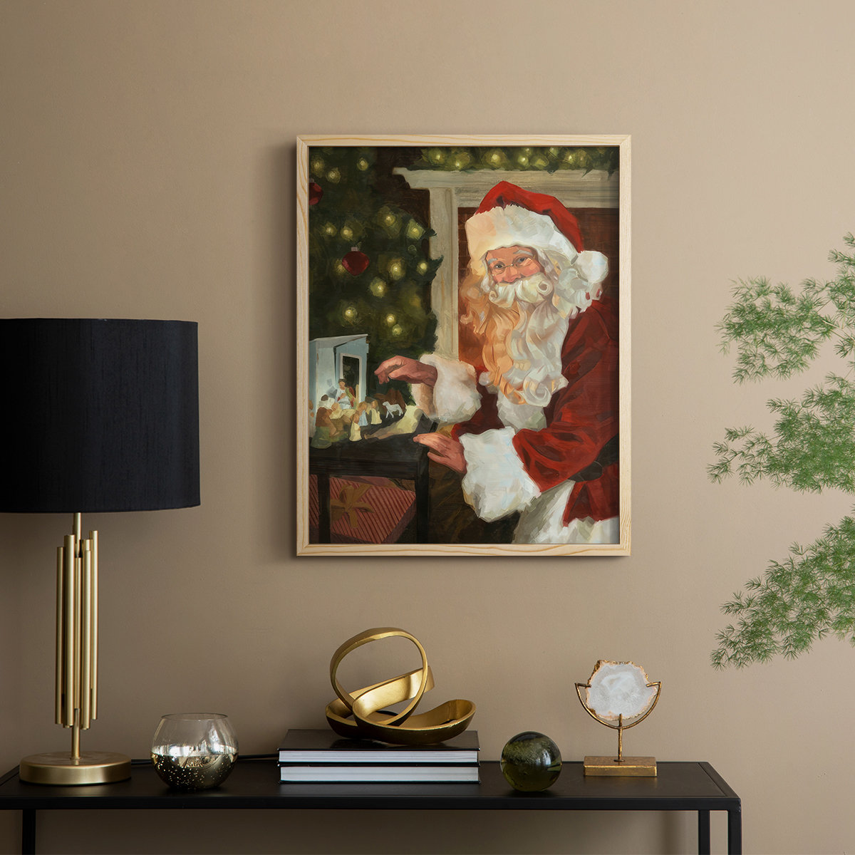 The Holiday Aisle® Saint Nick and the Nativity Framed Print - Solid Wood | Wayfair