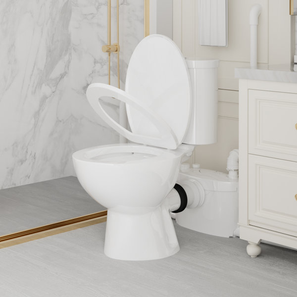 SUPERFLO Upflush Toilet for Basement-Macerating Toilet with 600W ...