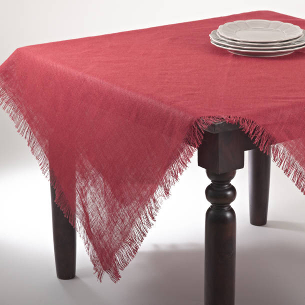 Red Barrel Studio® Furman Fringed Burlap Table Runner & Reviews | Wayfair