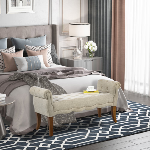 Alcott Hill® Kerttu 100% Polyester Upholstered Bench & Reviews | Wayfair