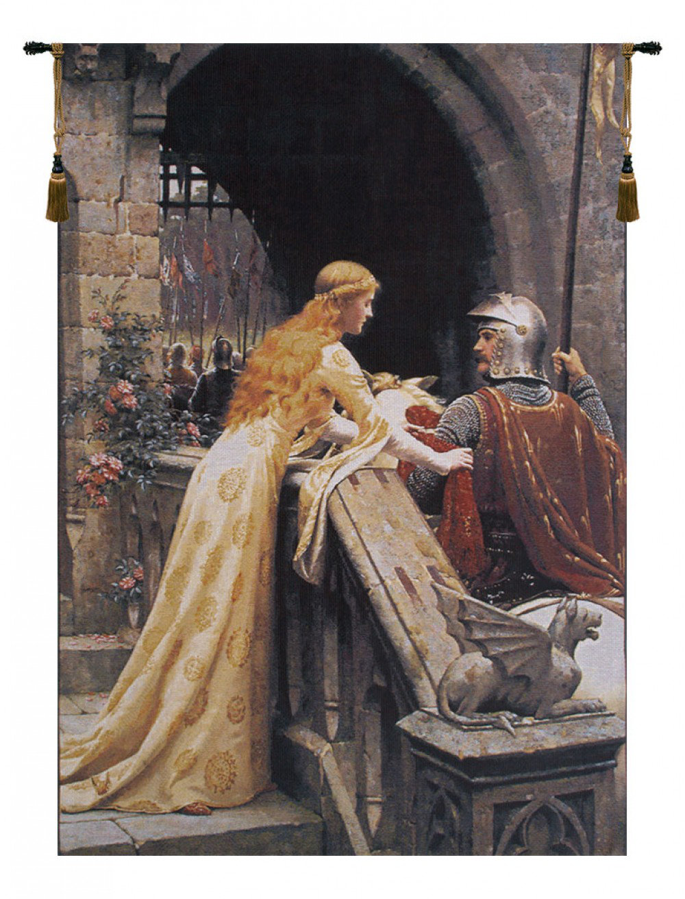 Charlotte Home Furnishings God Speed by Edmund Blair Leighton Tapestry ...