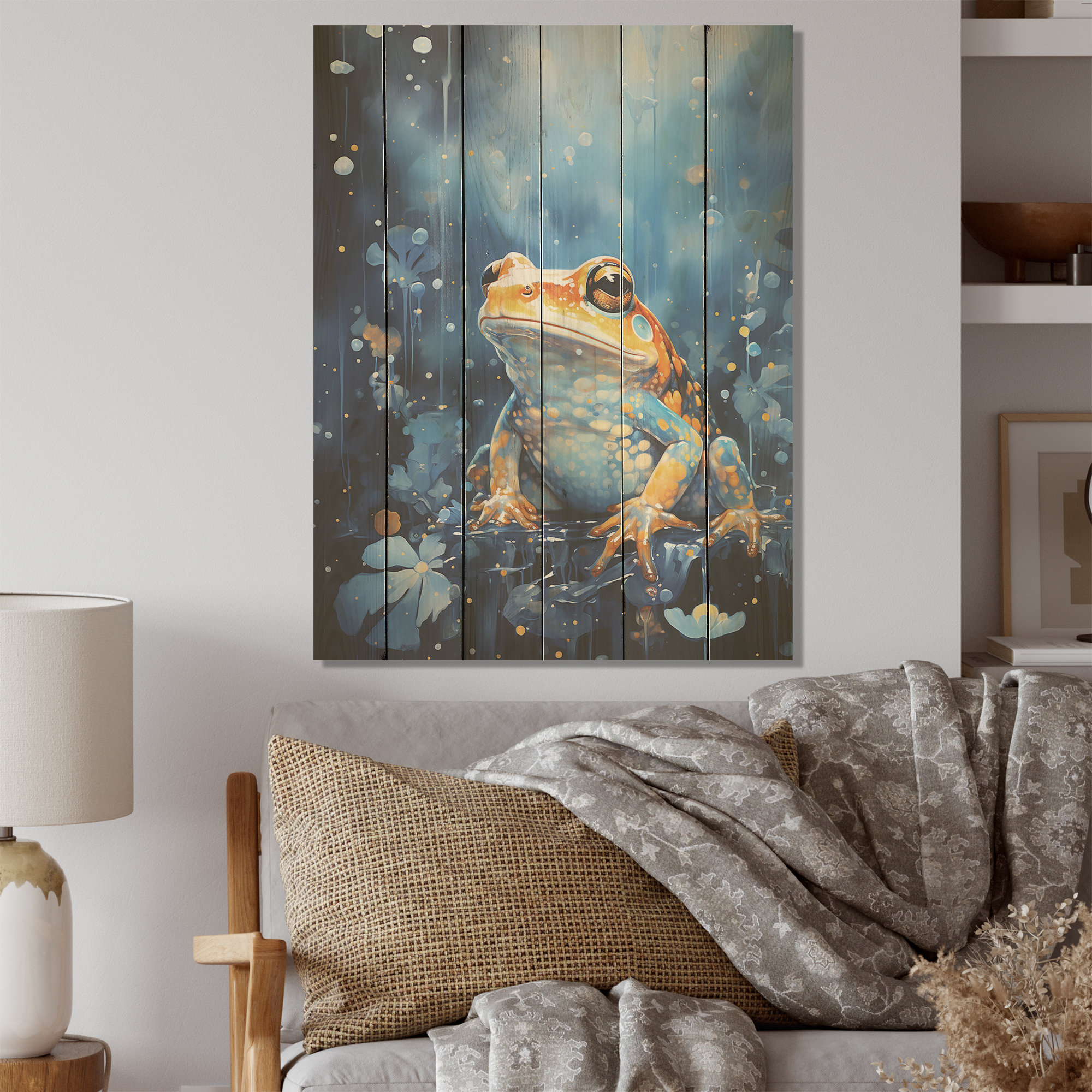 Ophelia & Co. Abstract Representation Of Blue Frog - Frogs & Toads Wood ...