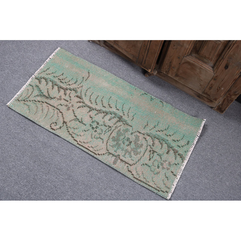 Bungalow Rose Elegant Vintage Turkish Door Mat Features Soft Green ...