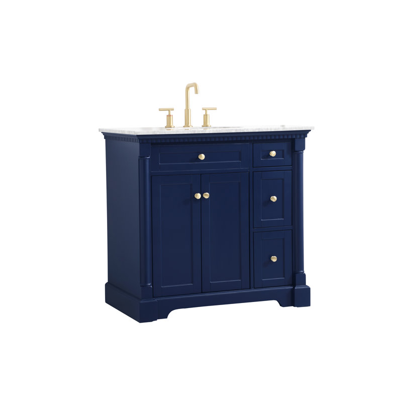 Red Barrel Studio® 36'' Single Bathroom Vanity with Marble Top ...