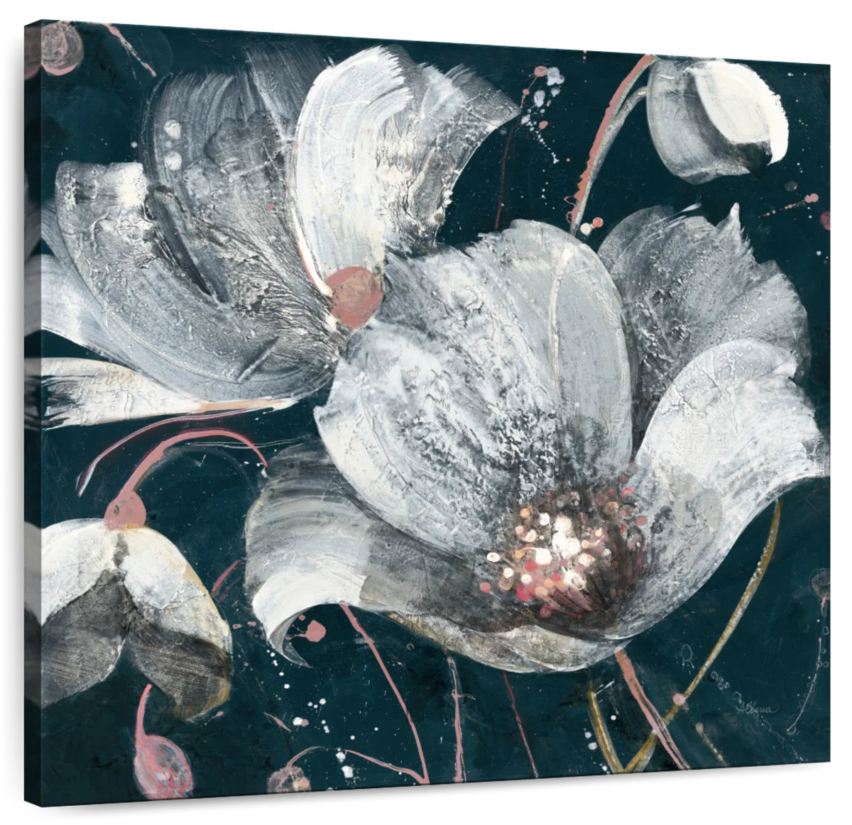 Lark Manor™ Translucent Poppies Navy | Wayfair