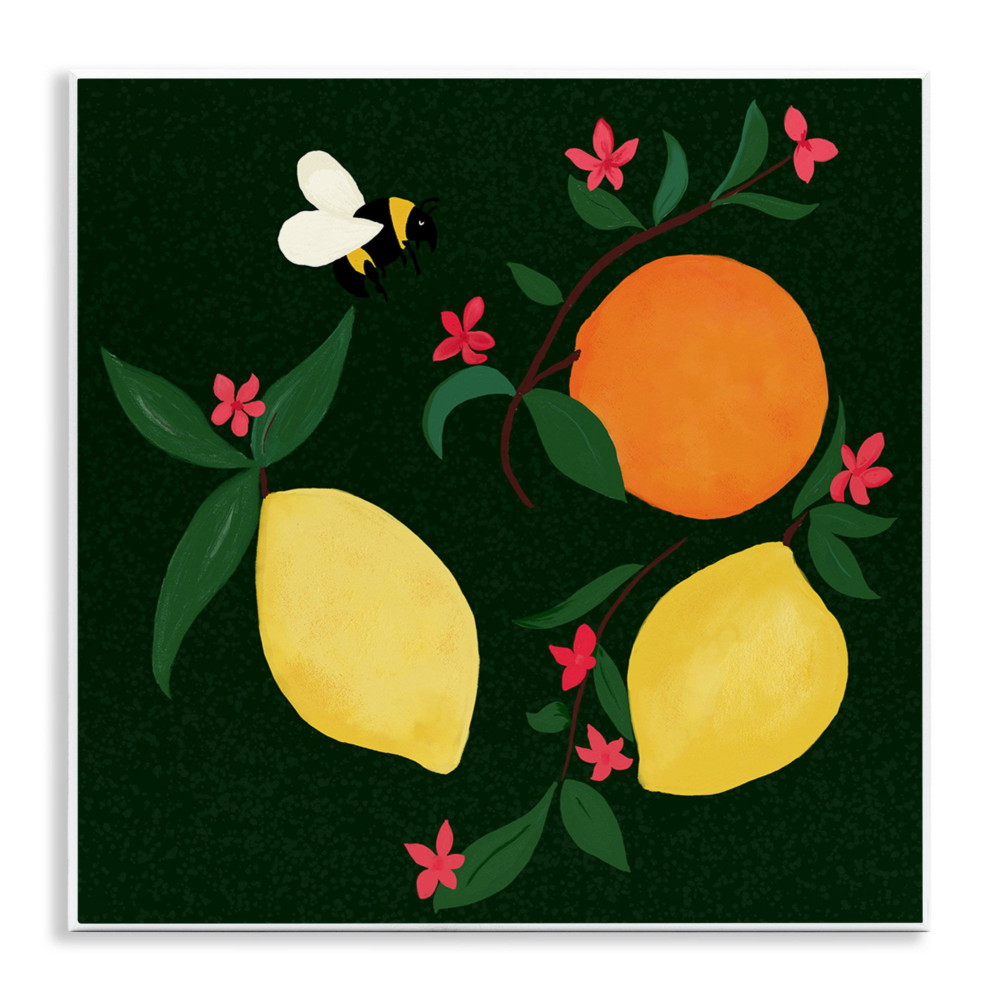 Winston Porter Citrus & Bumble Bee Wall Plaque Art by Michelle Ingari ...