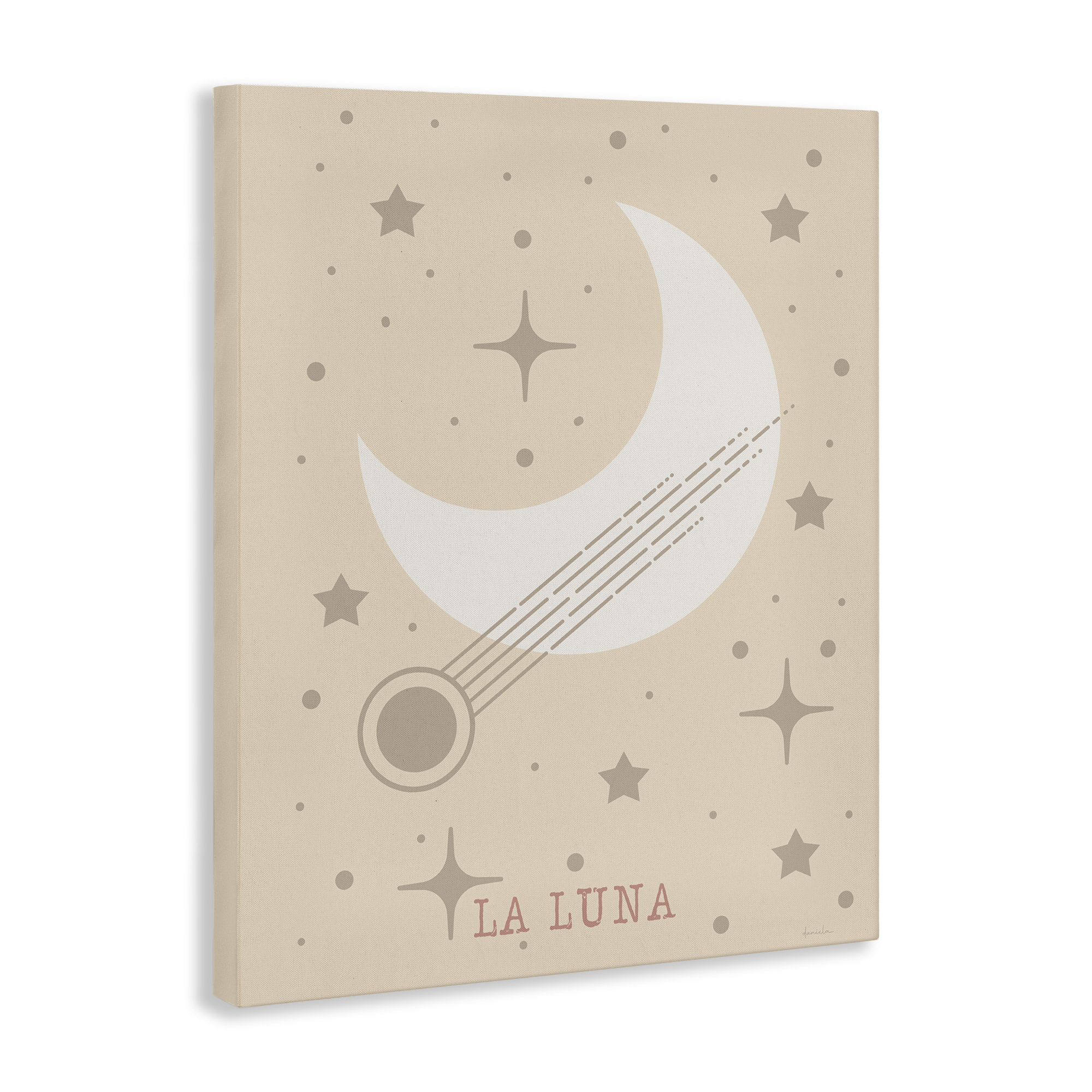 George Oliver Minimal Moon with Stars Canvas, design by Daniela ...