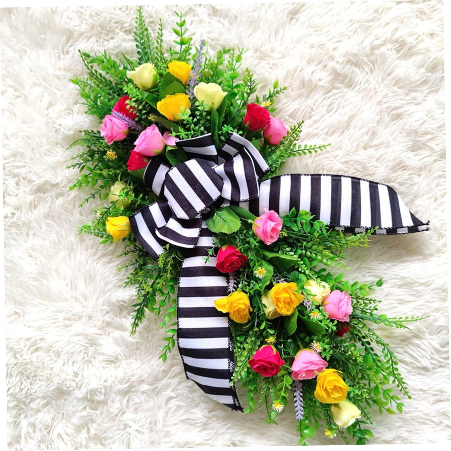 Ebern Designs Artificial Spring Summer Swag Wreath Spring Summer Floral ...