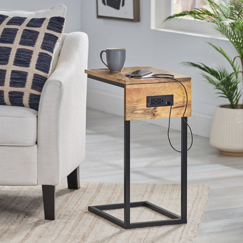 17 Stories Zen C End Table with Built-In Outlets & Reviews | Wayfair