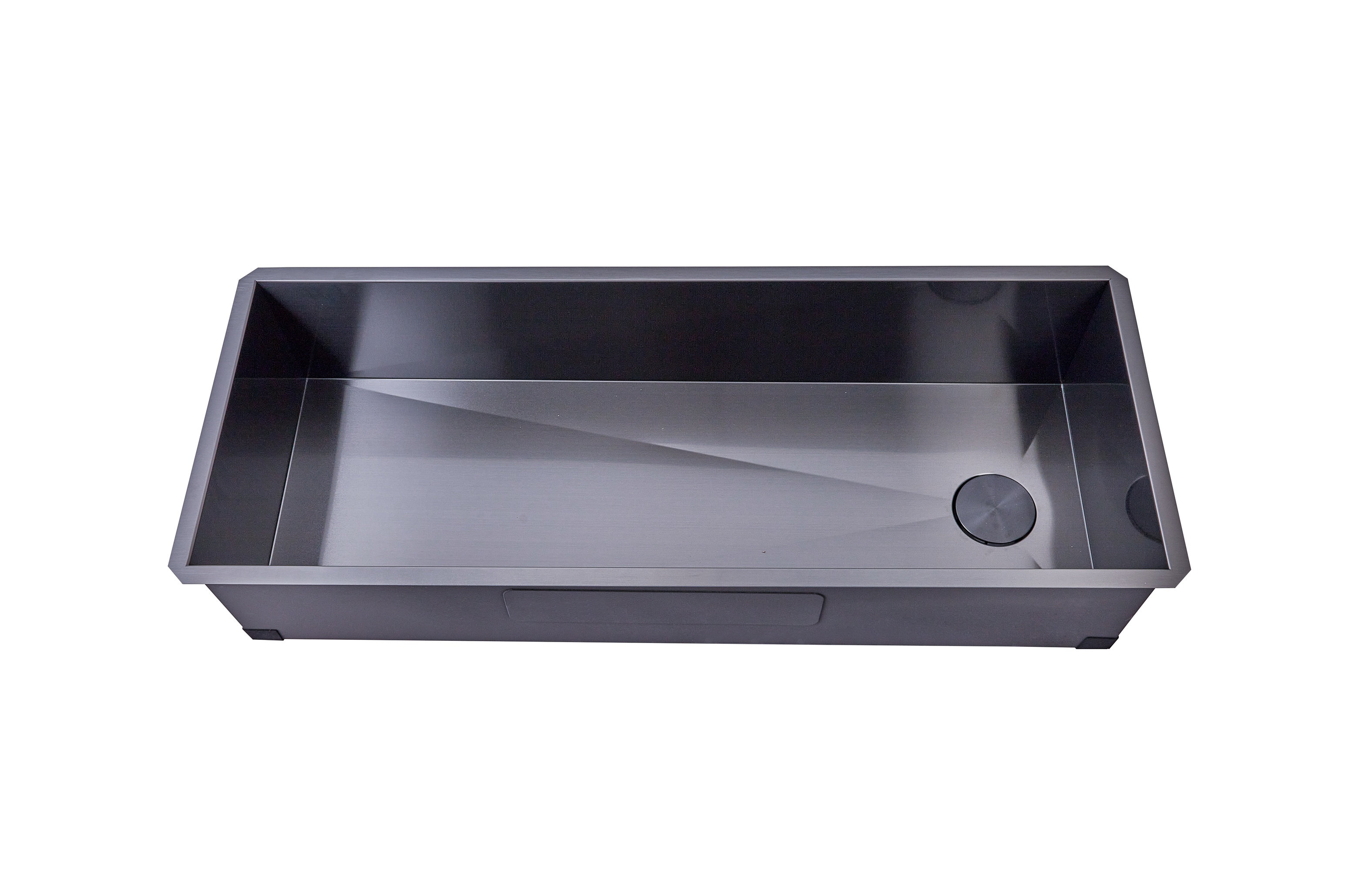 Kingsman Hardware 48 Inch Galaxy Black Undermount Single Bowl Stainless ...