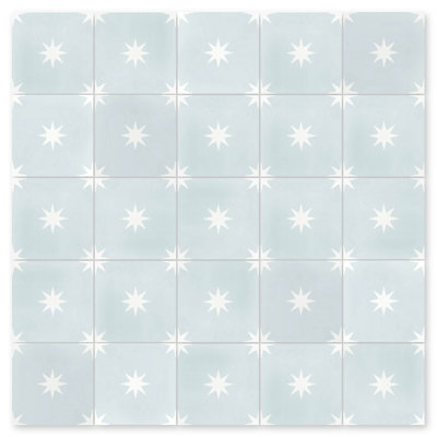 Villa Lagoon Tile 8" x 8" Straight Edge Cement Patterned Wall & Floor ...