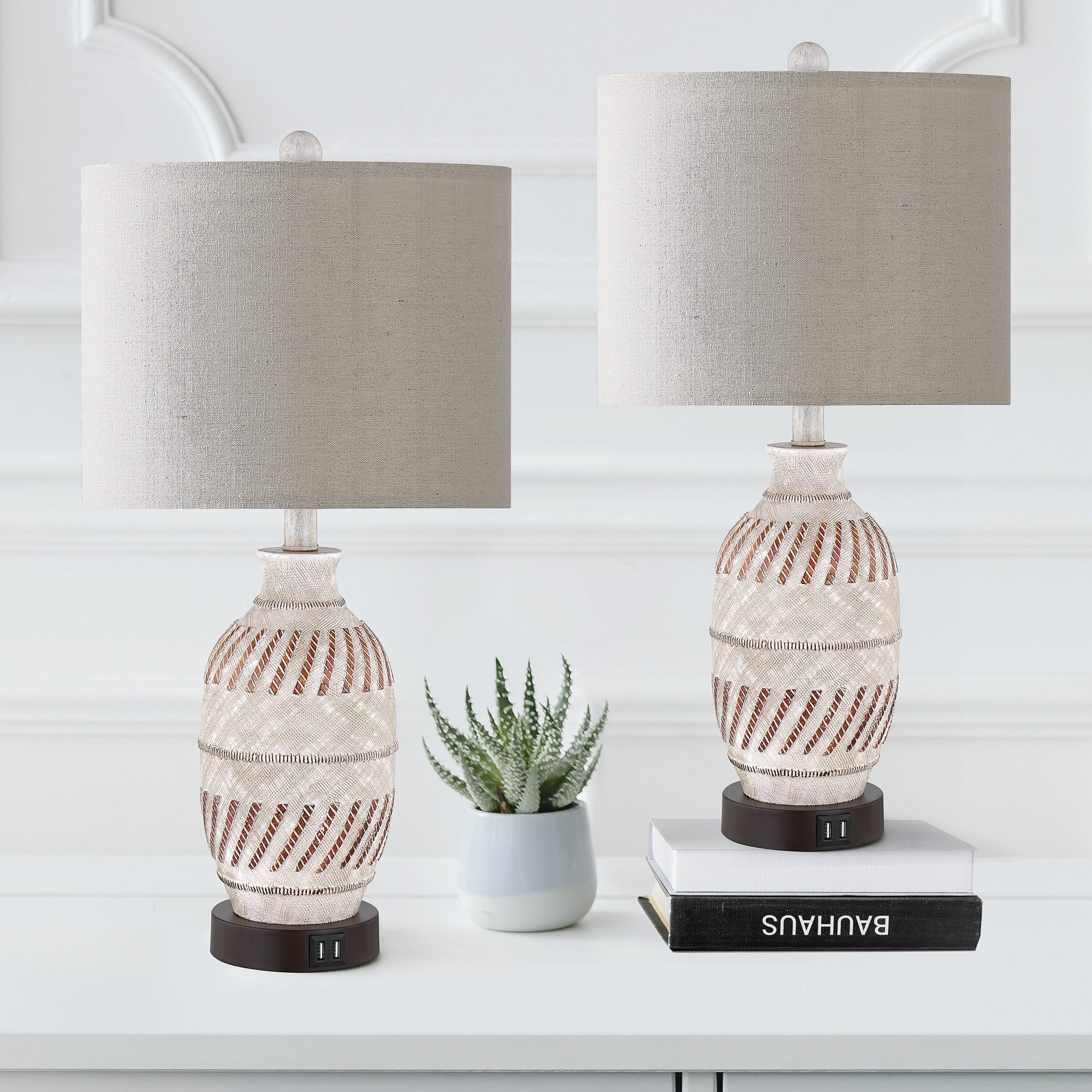 Foundry Select Tiege Beige Resin Table Lamps & Reviews | Wayfair