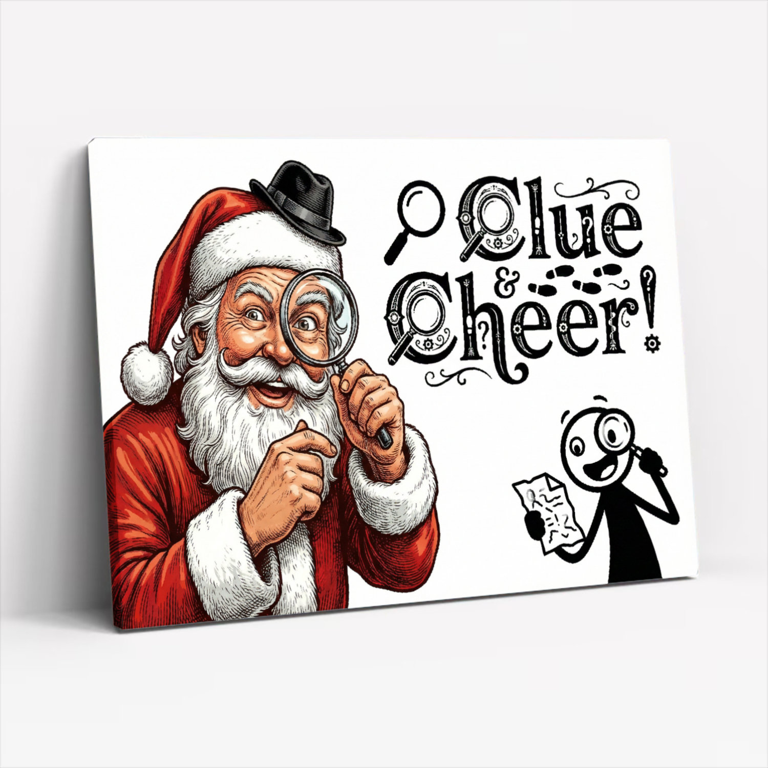 Charlton Home® Santa Claus With Magnifying Glass And Clue Cheer Text ...