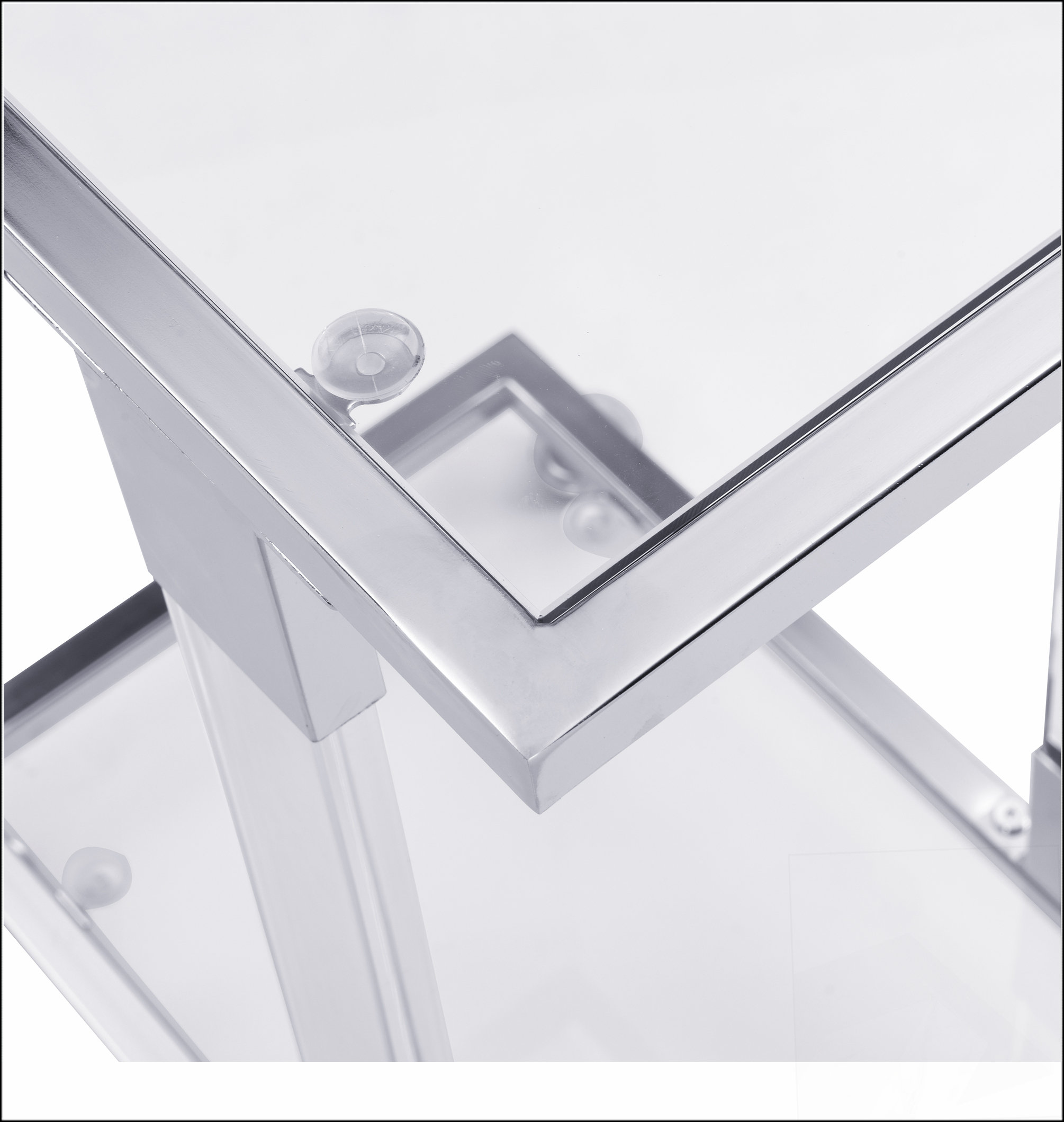 Wrought Studio Chrome Glass Side Table, Acrylic End Table, Glass Top C ...