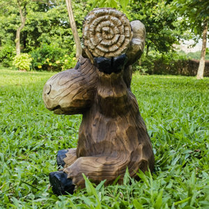 Hi-Line Gift Ltd. Moose Cub Holding Welcome Sign Garden Decor | Wayfair