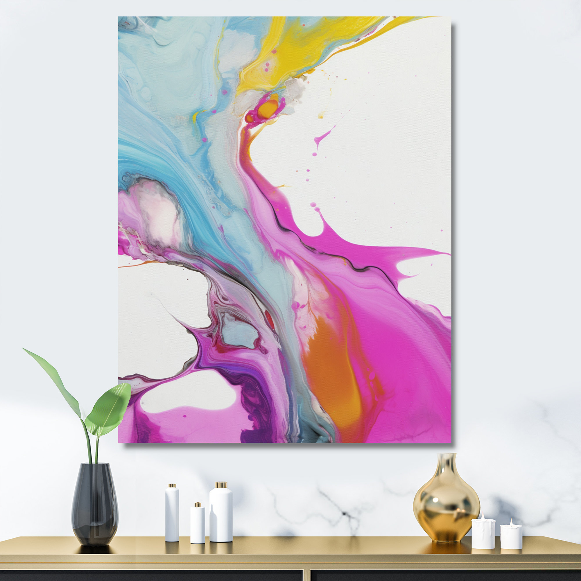 Ivy Bronx Fluid Illusions II - Abstract Canvas Print | Wayfair