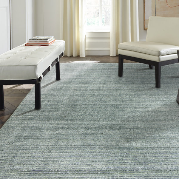 Highland Dunes ZanowitZ Handmade Flatweave Wool Steel Blue Area Rug ...