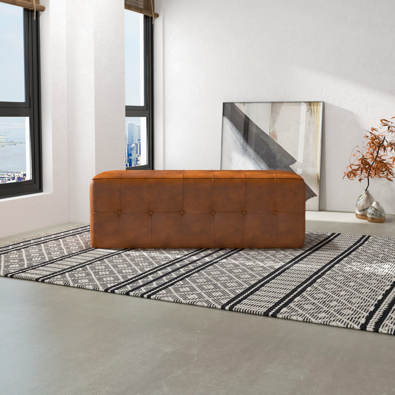 Trent Austin Design® Hartlepool 47.5" Wide Genuine Leather Tufted ...