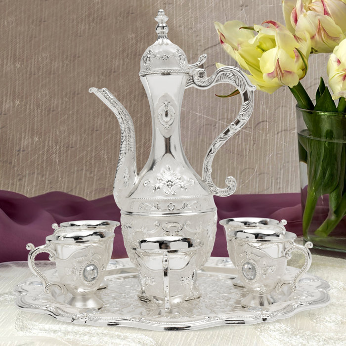 House Of Hampton® Graidy 8.45oz. Floral Teapot Set For 6 | Wayfair