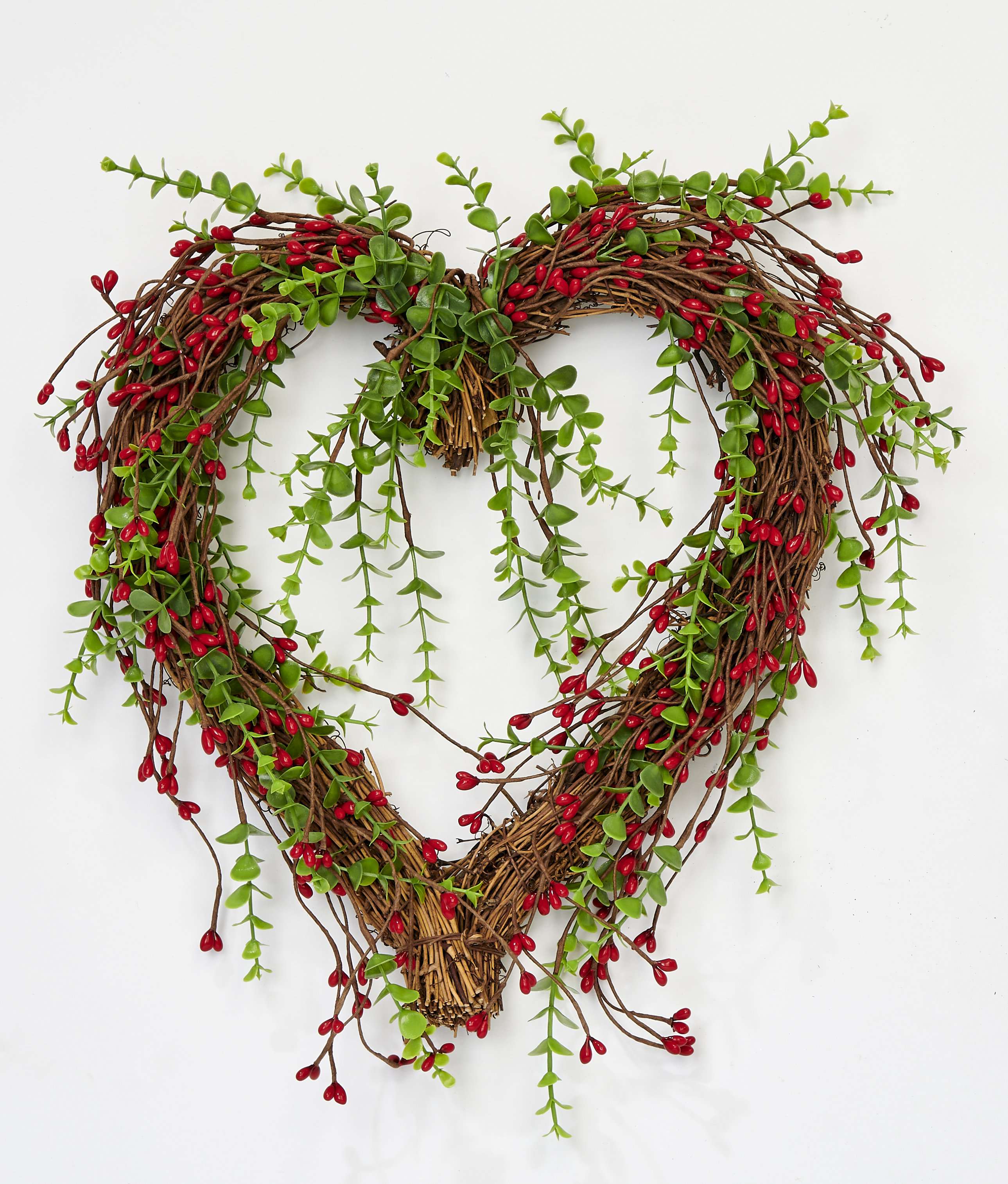 Primrue 15" Berry Heart Wreath & Reviews | Wayfair