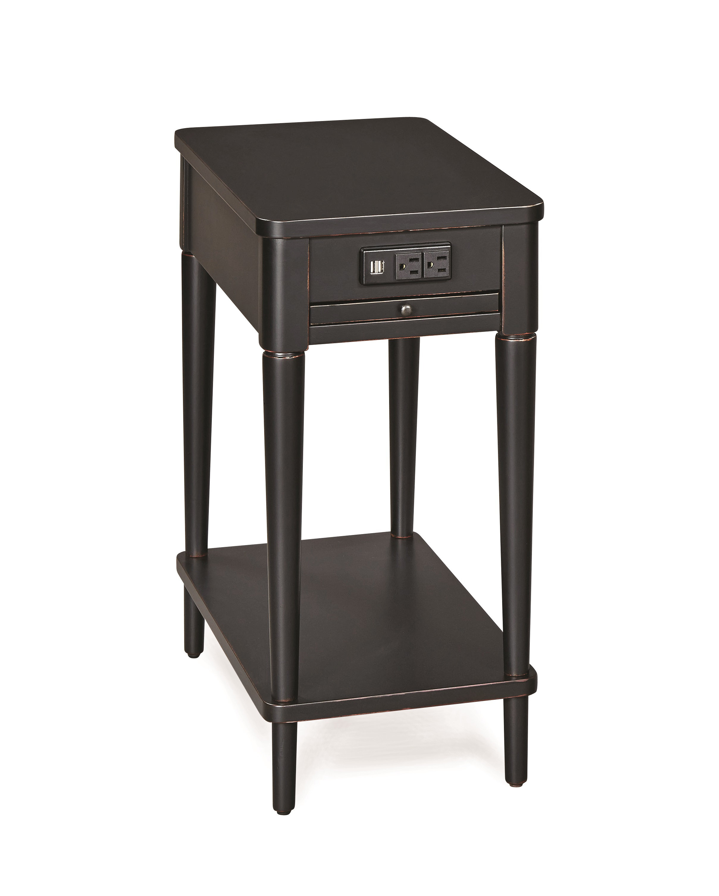 Winston Porter Solid Wood Top End Table and Built-In Outlets & Reviews ...