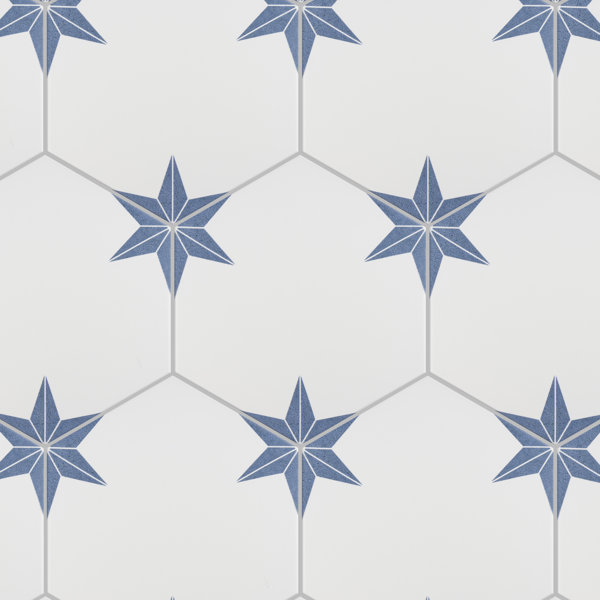 Merola Tile Stella Hex 9" x 10" Porcelain Pattern Wall & Floor Tile ...