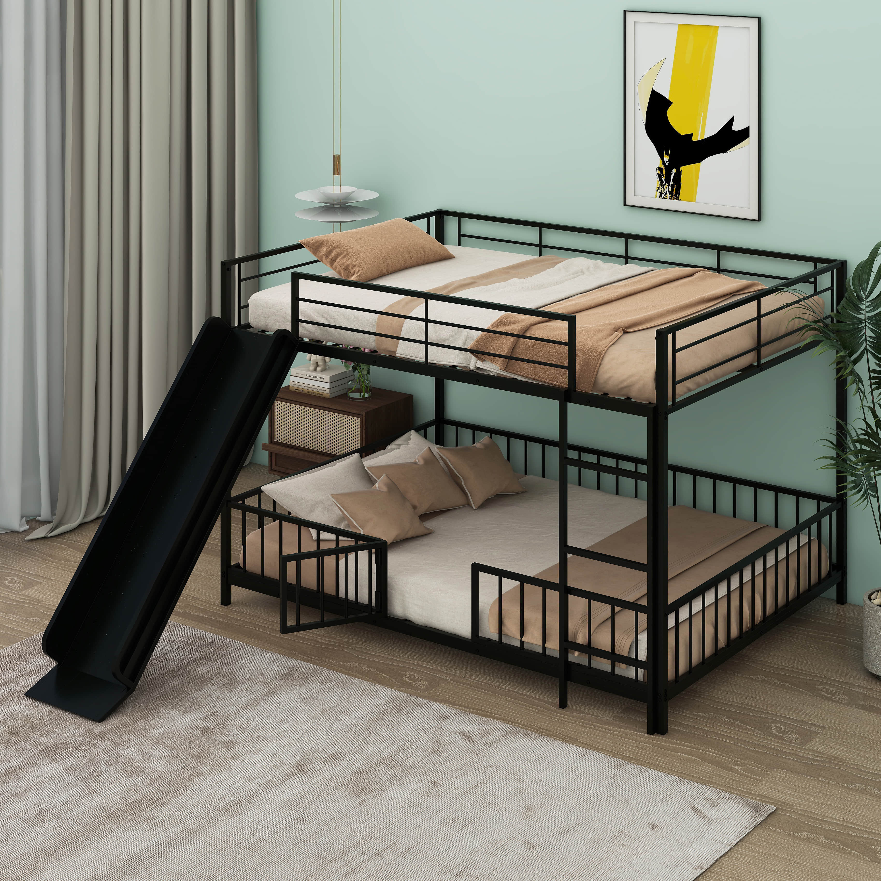 Isabelle & Max™ Convertible Bunk Bed With Slide & Reviews | Wayfair