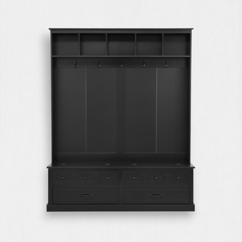 Lark Manor™ Hall Tree 59'' Wide with Bench and Shoe Storage | Wayfair