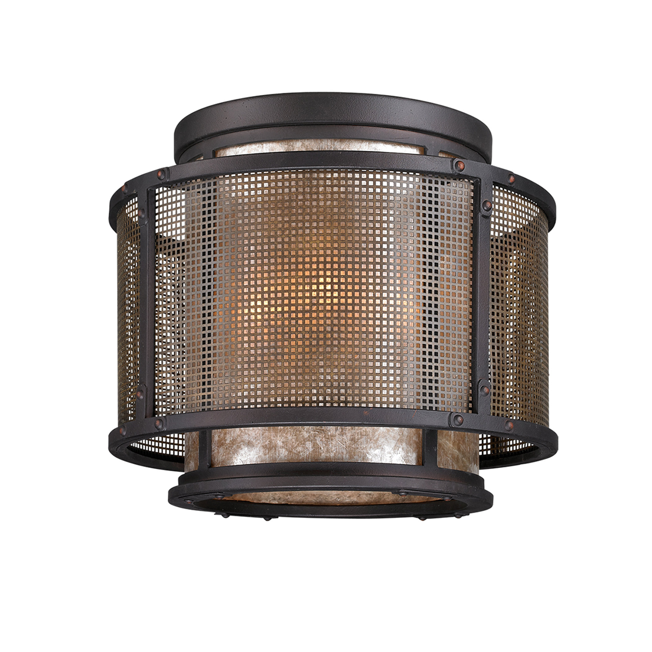 Troy Lighting Copper Mountain 4 - Light 14'' Unique/Statement Drum Flush Mount | Wayfair