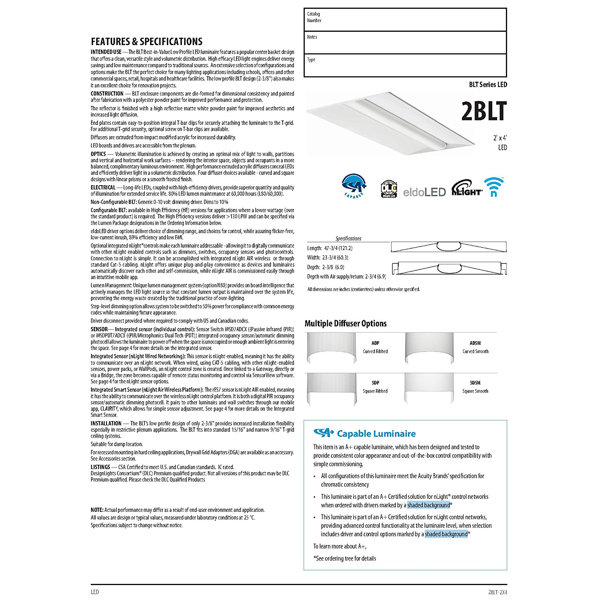 Lithonia Lighting BLT Series 2' x 4' LED Troffer & Reviews | Wayfair