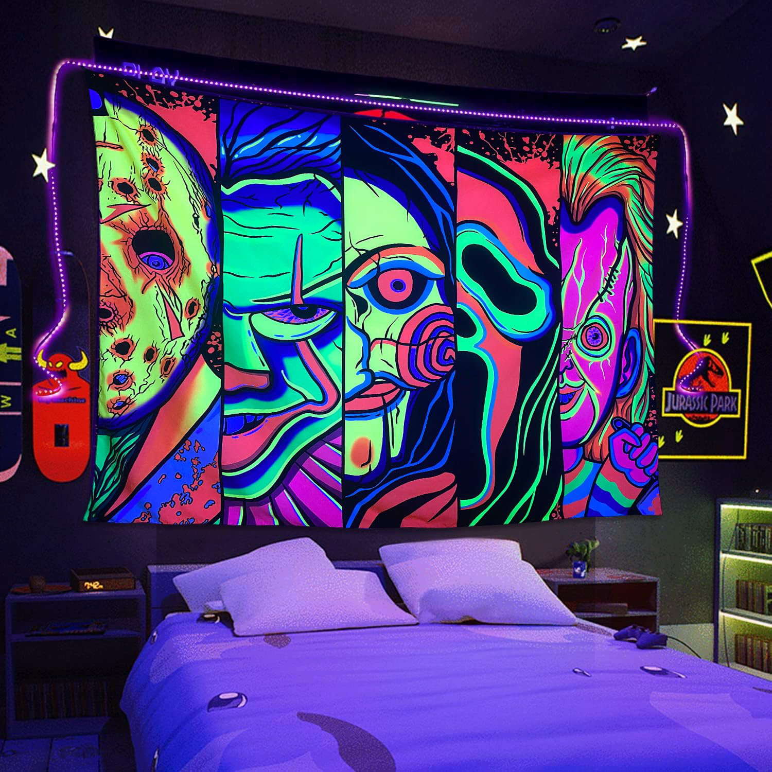 Wrought Studio™ Black Light Art Halloween Wall Decor Trippy Blacklight ...