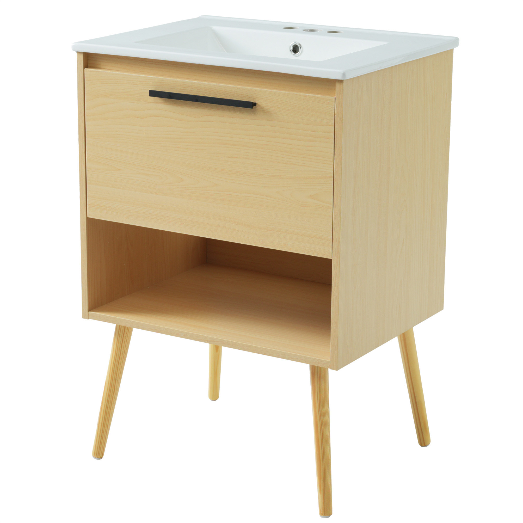 LOONGFIELD Versatile Bathroom Vanity With Innovative Storage And Nature ...