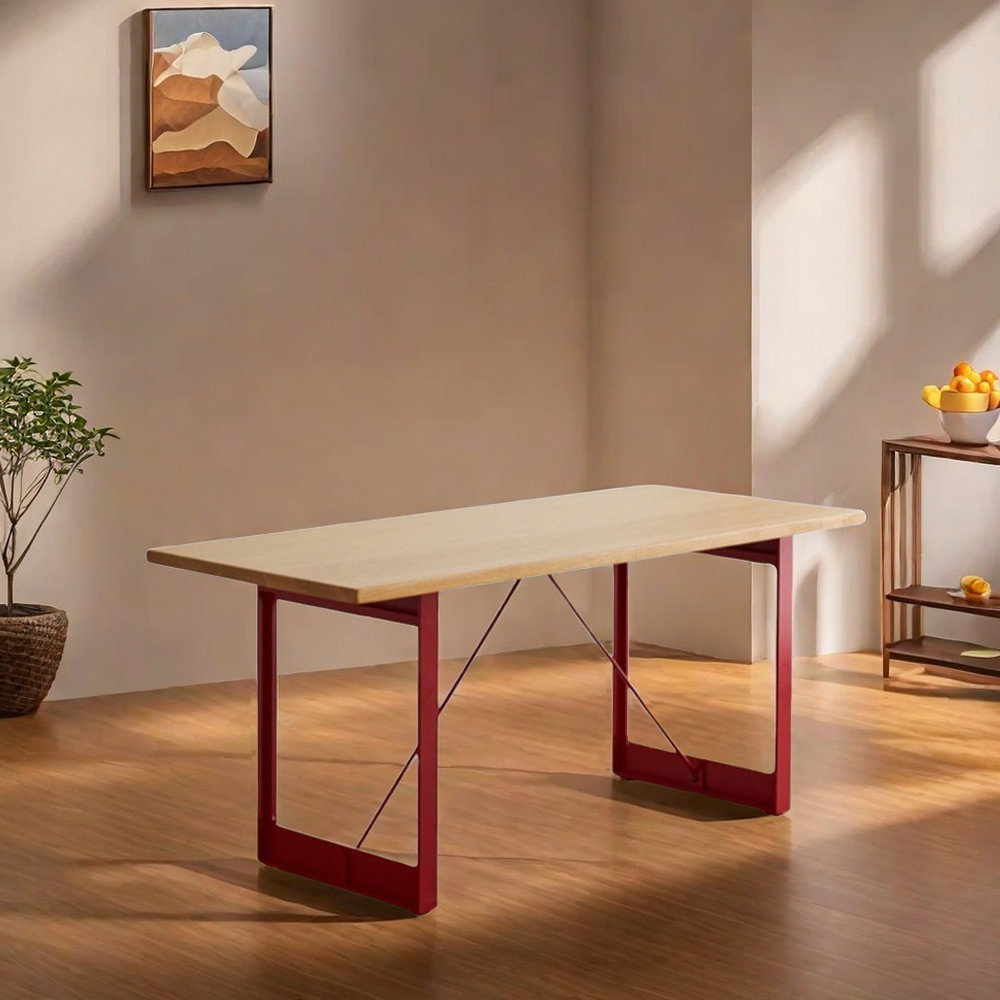 Sleek Surface Designs Innovative Durable Solid Wood Carbon Steel Table ...