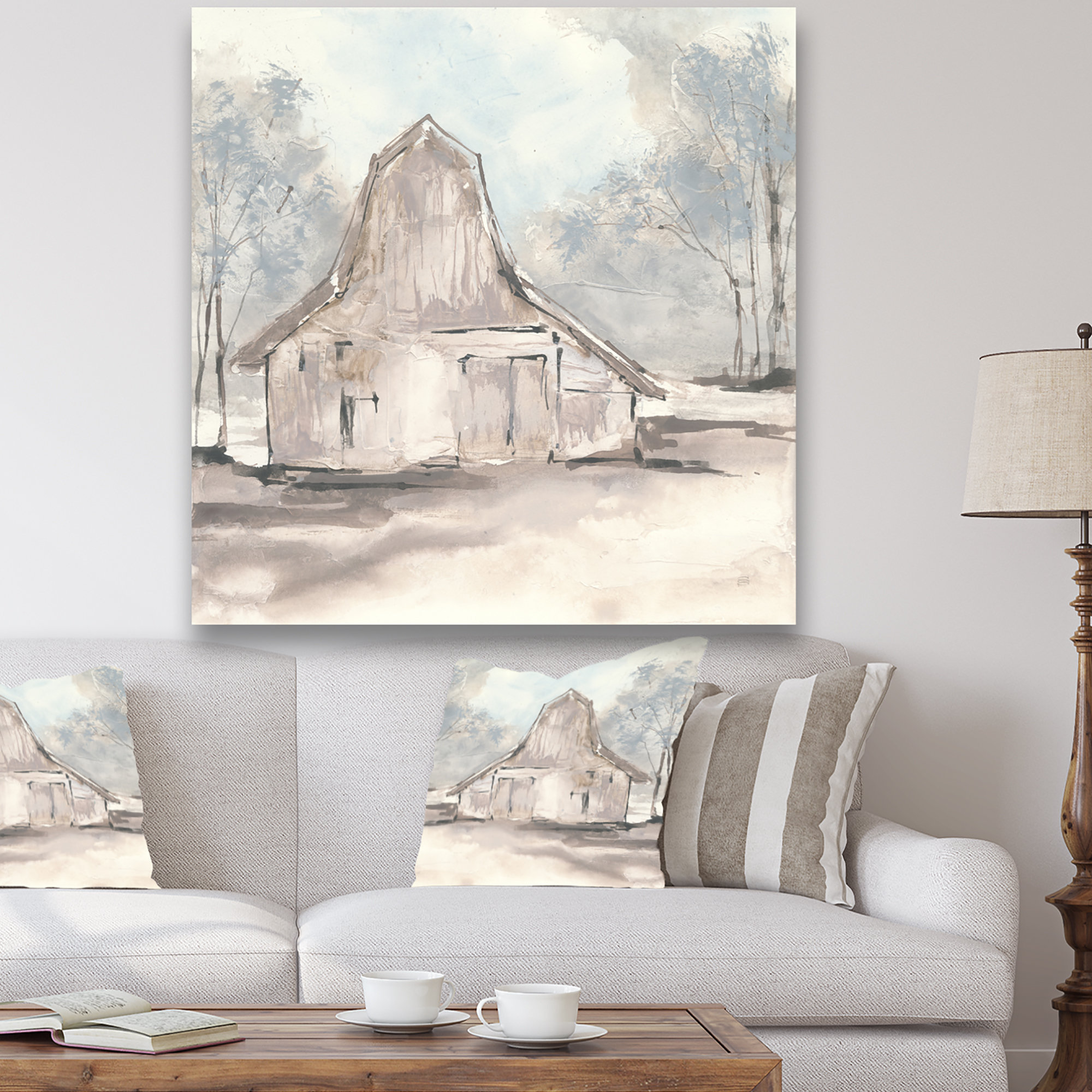 East Urban Home Farmhouse Barn Grey VI - Modern Farmhouse Canvas Print ...