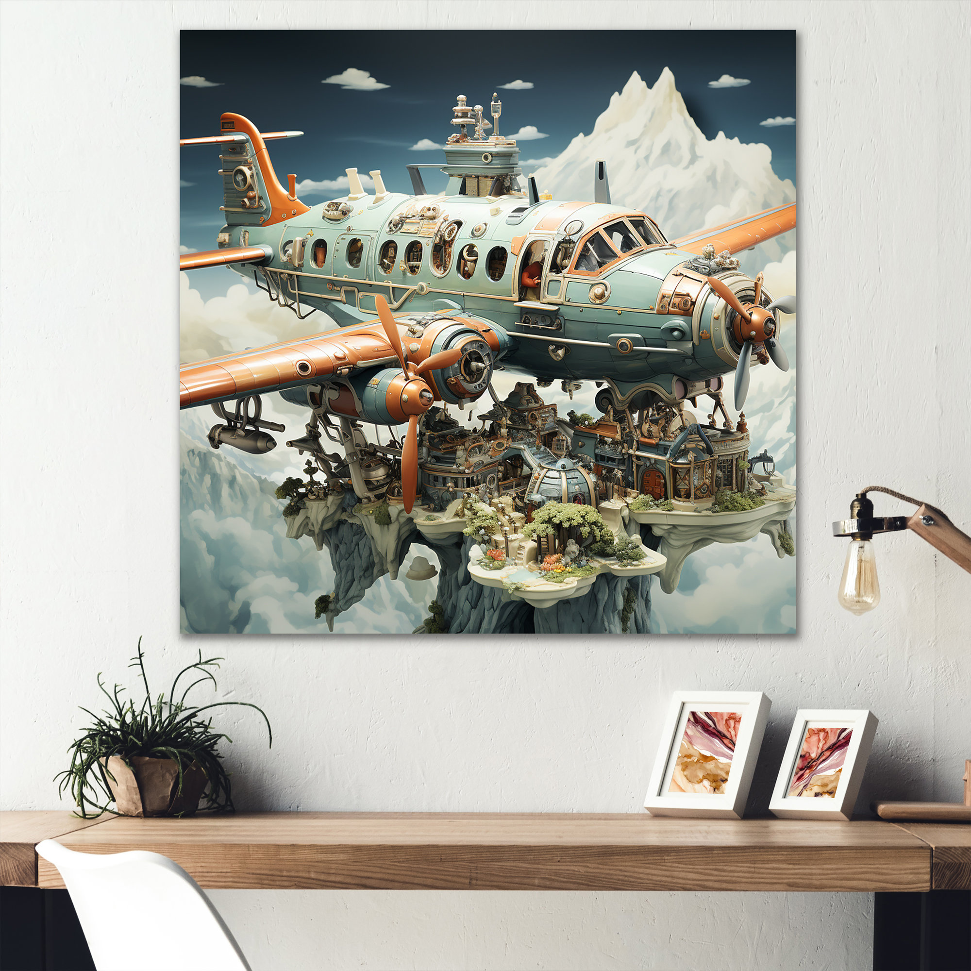 Trinx Surreal Plane In The Jungle - Plane Wall Art | Wayfair