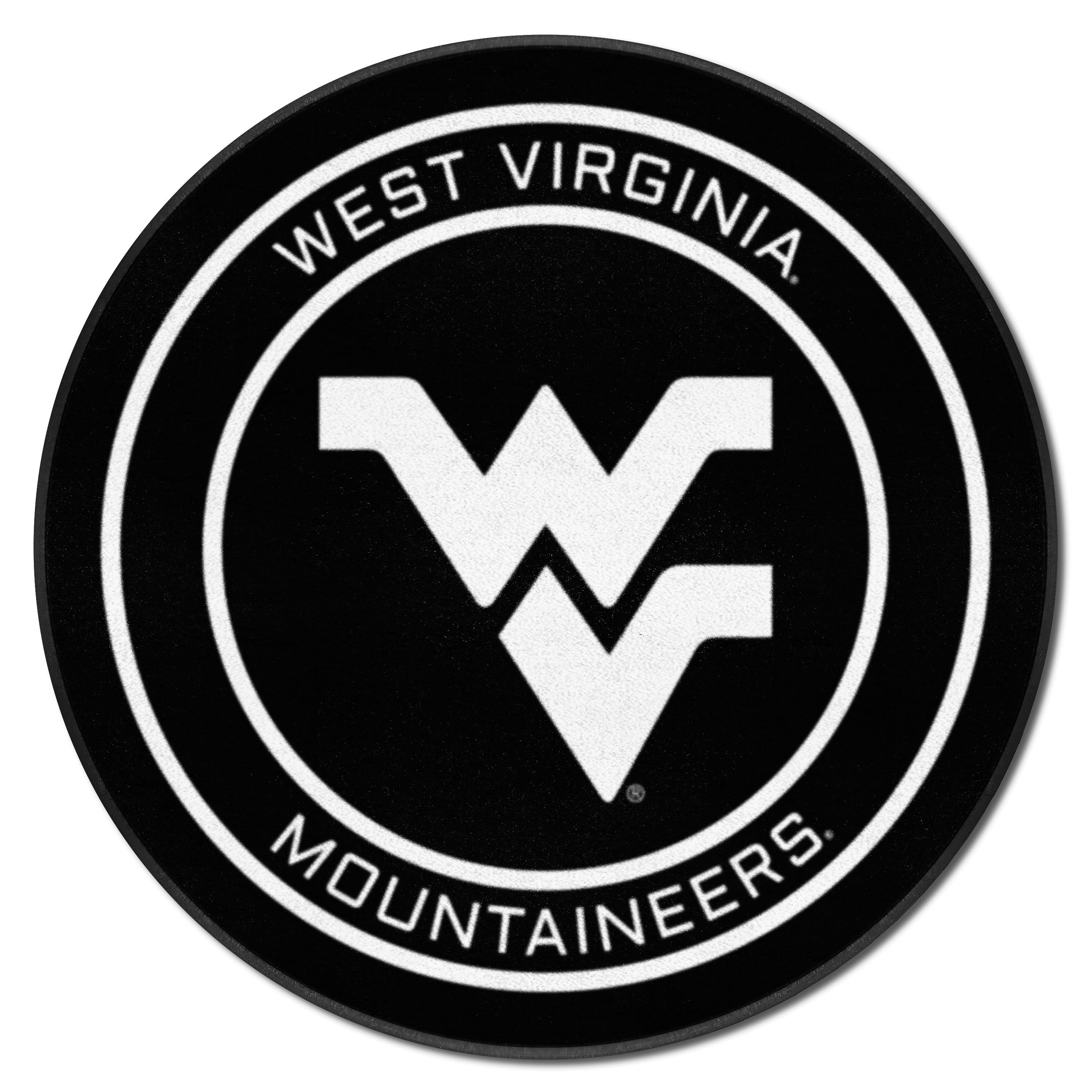 FANMATS West Virginia_West Virginia Hockey Puck Rug - 27In. Diameter ...